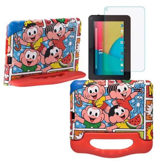 Case antiqueda Turma da Mônica Infantil p/ Tablet M7 WIFI + Película ...