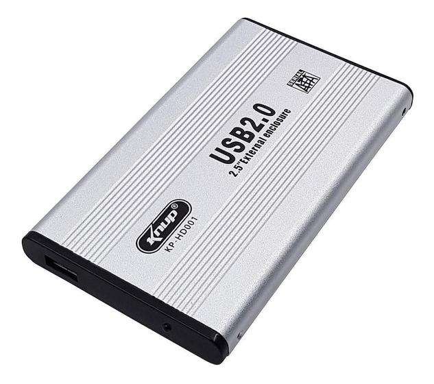 Case Hd 2,5 Sata Notebook Usb 2.0 Gaveta Alumínio Externo Pr - Knup ...