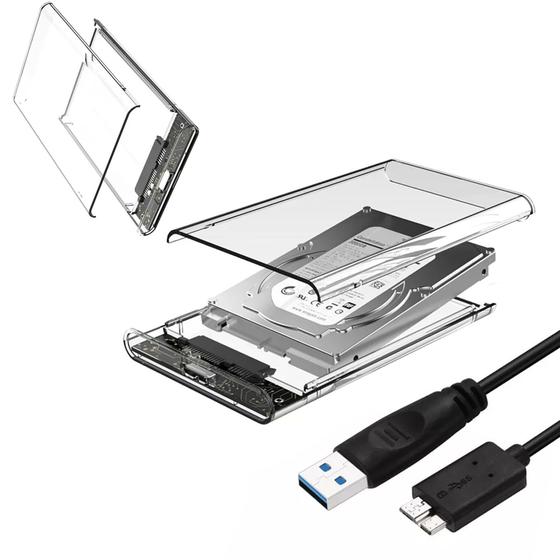 Case Hd Externo Transparente Notebook Sata 2.5 Usb 3.0 - SV - Case para HD Externo - Magazine Luiza