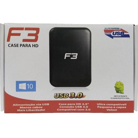 Case para HD Externo 2,5 USB 3.0 ATE 1TB SATA JC-CS3.0 F3 - Case para ...