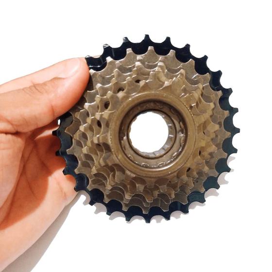 Catraca Indexada 7 Velocidades 13/28 Roda Livre 21v Rosca Paco Para Bikes Urbanas Mtb e Speed ...