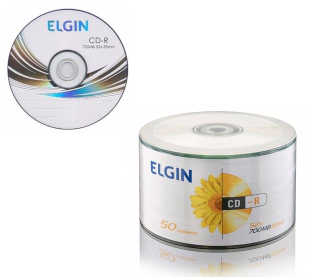 Cd-r Gravável 700 Mb 80 Min 52x Elgin - Bulk 50 Un - CD Virgem ...