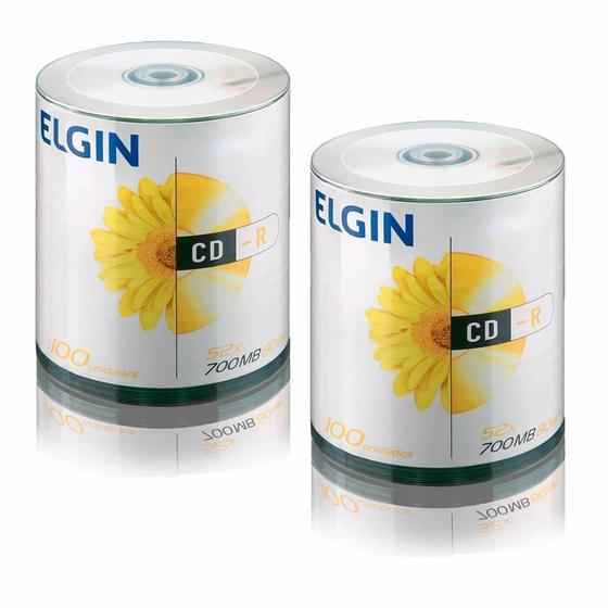 CD Virgem Gravável com logo CD-R 700mb/80min 52x Elgin 200un - CD ...