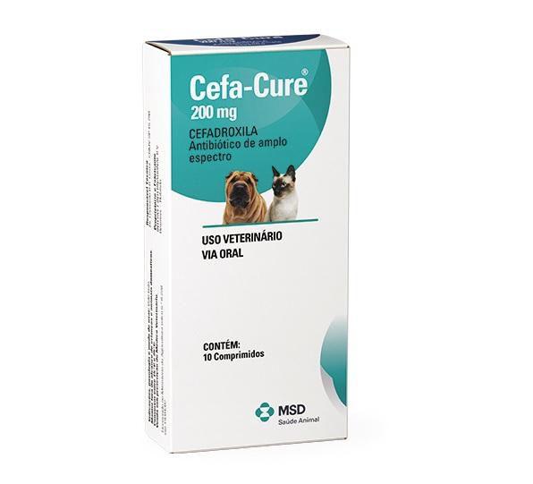 Cefa-Cure antibiótico cães e gatos 200 mg 10 comprimidos - MSD Saúde ...