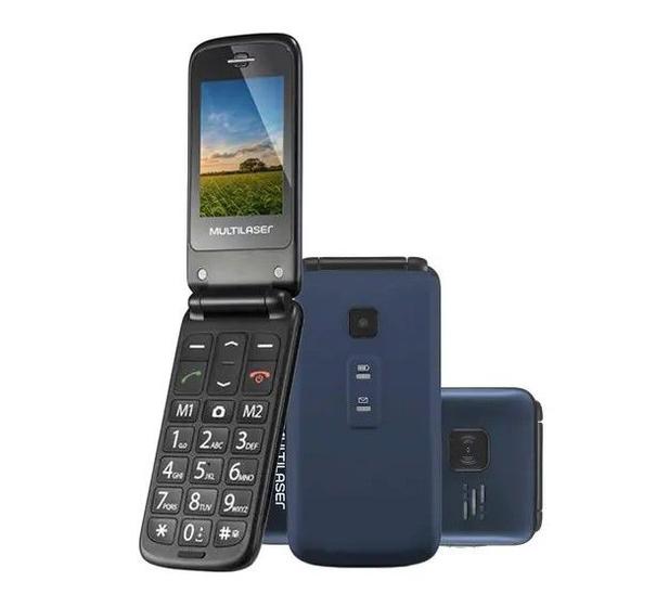 Celular flip vita multilaser dual chip idoso teclas grandes sos azul telefone aparelho - p9020 ...