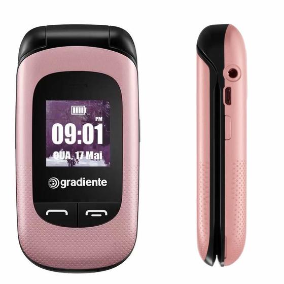Celular Gradiente Flip NEO S105A Flip Dual Chip - Rosa - Celular Básico ...