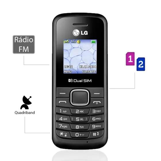Celular Lg B220 3G Para Idosos Desbloqueado Dual Chip - Celular Básico ...