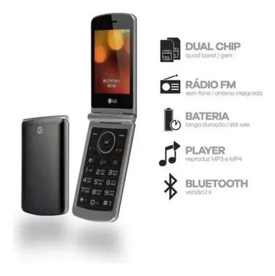 Celular Lg G360 Dual Sim Flip Tela 3.0 Câmera Rádio Fm - Preto ...