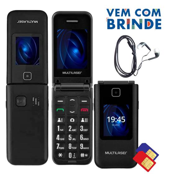 Celular Multilaser Flip Vita Duo Para Idoso Números Grandes Fácil de Usar - Celular Básico ...
