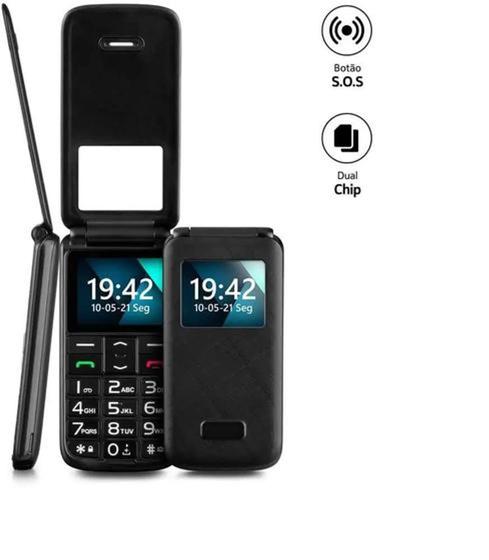 Celular Multilaser Flip Vita Lite Botão Socorro Sos Idoso Radio Fm Mp3 Preto Bluetooth - Celular ...