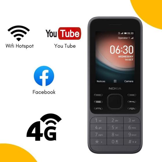 Celular Nokia 6300 4G Dual Chip Nano Wi-Fi Idoso 2660 110 - Celular Simples - Magazine Luiza