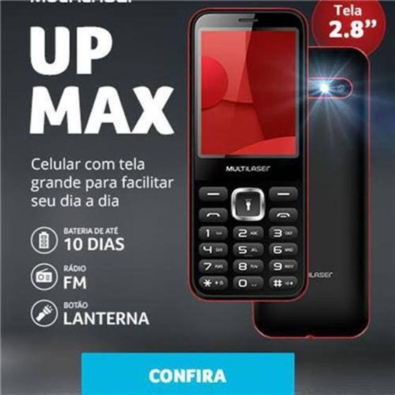 Celular Para idoso Com Teclas Grandes e Lanterna Up Max Dual Chip - Multilaser Up Max - Celular ...