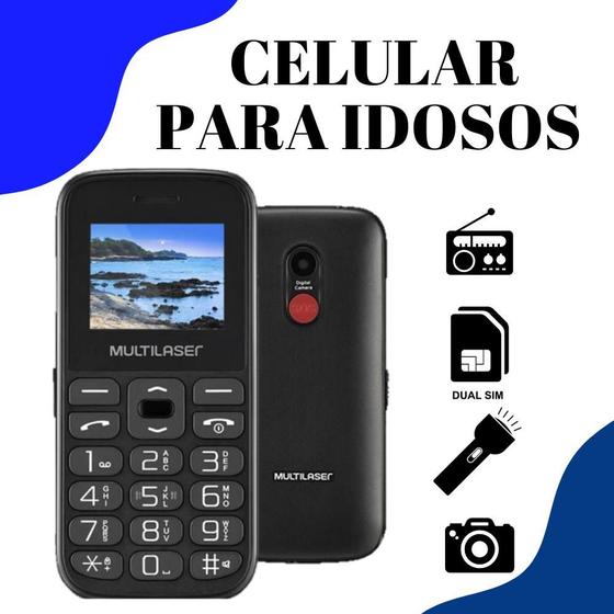 Celular para idosos vita iv botão sos dual teclas grandes p9120 - MULTILASER - Celular Básico ...