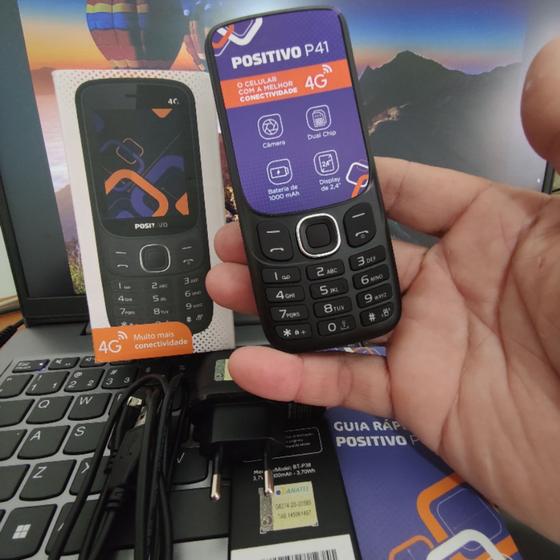 Celular Simples Barato Rede 4g Tela Teclas Grandes Bluetooth - Positivo ...