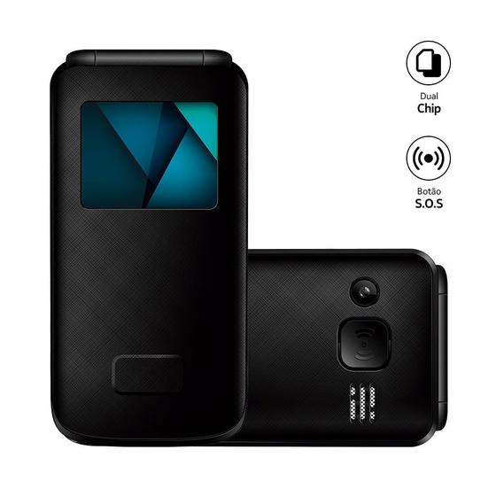 Celular Simples Bluetooth Flip Lite Camera Radio Fm Mp3 Idoso Botão SOS ...