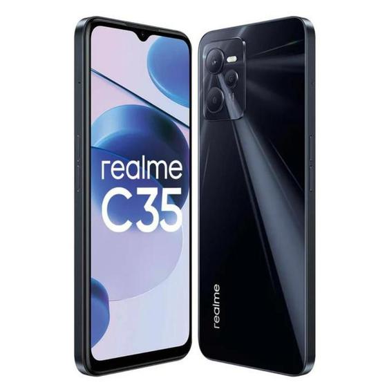Celular Smartfone Rea lme C35 Desbloqueado Tela 6,6 FHD+ IPS 128gb 4gb ...