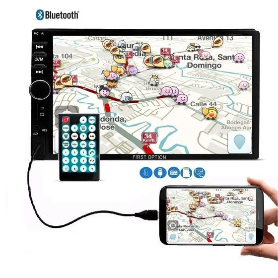 Central Multimidia 1 Din 7810H Android (Espelhamento) First Option - Central Multimídia ...