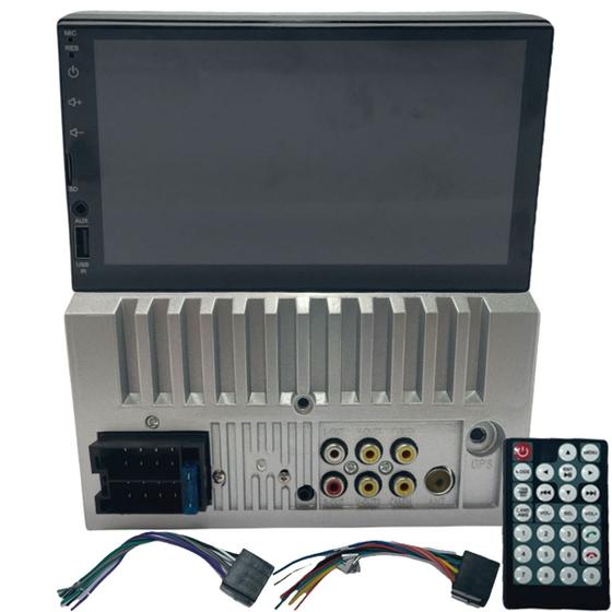 Central Multimídia 2 Din 7 Pol MP5 HT-3100 Bluetooth SD Card Aux USB Espelhamento Android e iOS ...