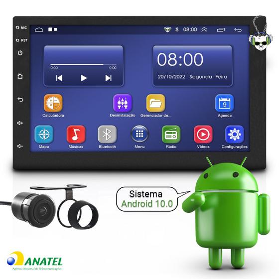 Central Multimídia 2 Din Mp5 Slim Sistema Android 10 Espelhamento Wifi Usb - E-tech - Central ...