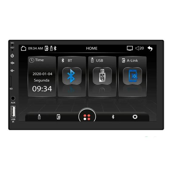 Central Multimidia 2 Din Mp5 Universal 7 Polegadas Bluetooth Espelhamento - Taytech - Central ...