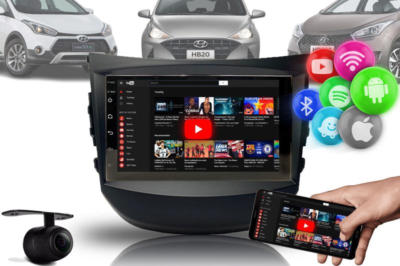 Central Multimidia 2Din Android Bluetooth + Câmera + Moldura Hyundai Hb20 2012 - 2019 - Adak 1GB ...