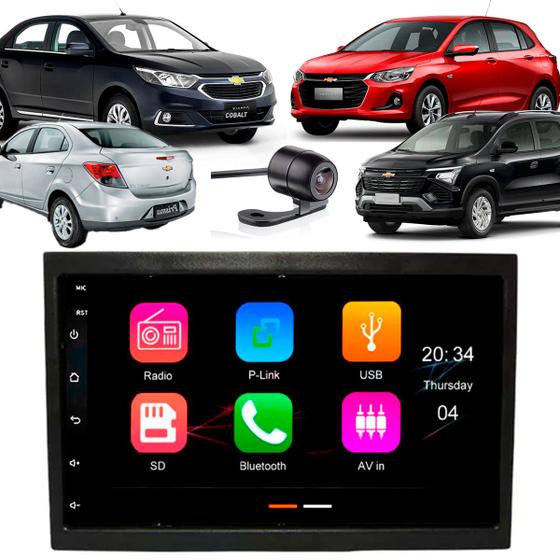 Central Multimídia 7" Polegadas Onix Prisma Cobalt Spin CarPlay/Android Auto Moldura Câmera de ...
