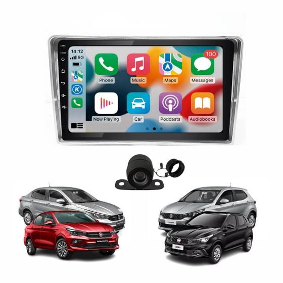 Central multimidia 9 polegadas bluetooth moldura acabamento fiat argo 2017 2018 2019 2020 2021 ...