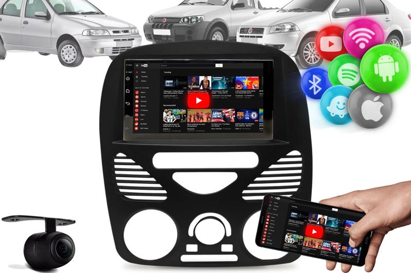 Central Multimidia Android 12 Gps Wi-fi + Camera + Moldura PALIO FIRE G2 C/AR 2002 - 2014 - adak ...