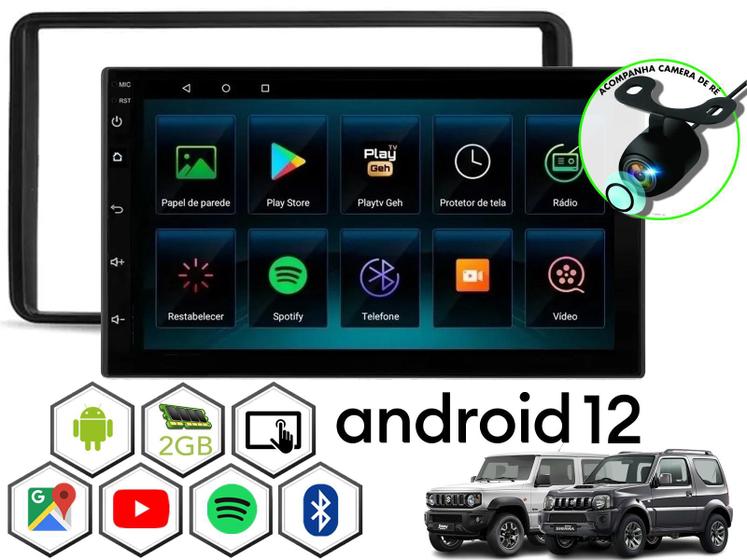 Central Multimidia Android 12 Suzuki Jimny GPS Wifi 2Din Moldura - Knup - Central Multimídia ...
