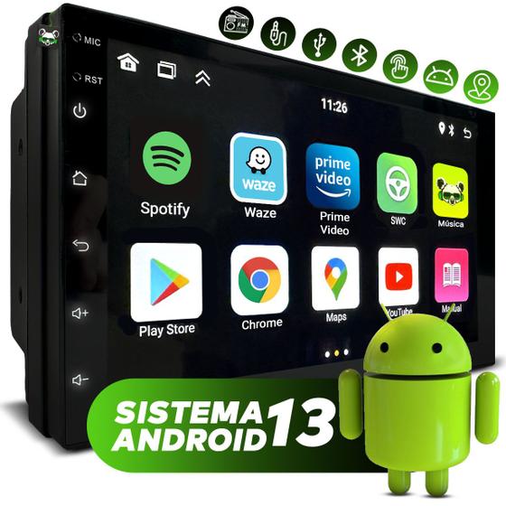 Central Multimidia Android 13 2GB 7 Pol 2 Din Espelhamento USB GPS Bluetooth - First Option ...
