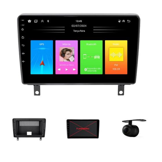 Central Multimidia Android 9 polegadas Corsa Classic 1999 a 2014 Gps WIFI Camera de Ré Bluetooth ...