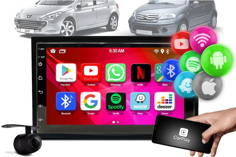 Central Multimidia Android E Carplay + Camera + Moldura 307 C3 Kit Dvd Central Peugeot - Adak ...