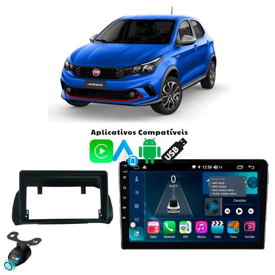 Central Multimidia Argo 9 polegadas 2018 2019 2020 2021 2022 2023 Fiat Carplay Android Auto ...