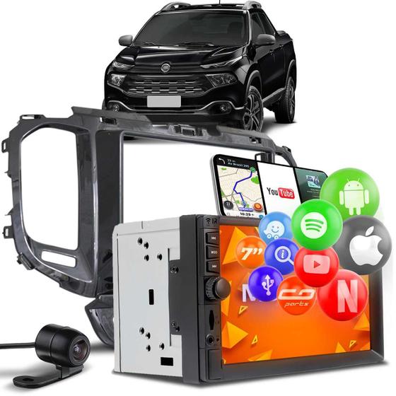 Central Multimídia Automotiva Multilaser Toro Evolve GP345 2 Din TV BT Espelha Android IOS ...