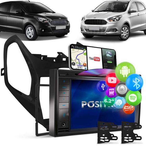 Central Multimídia Automotiva Pósitron SP8530 6.2" Moldura 2Din 7" Ford ...