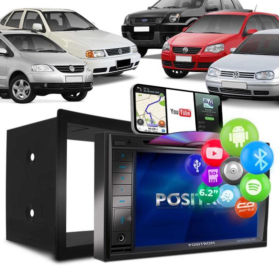 Central Multimídia Automotiva Pósitron SP8530 6.2" Moldura 2Din 7" Gol ...