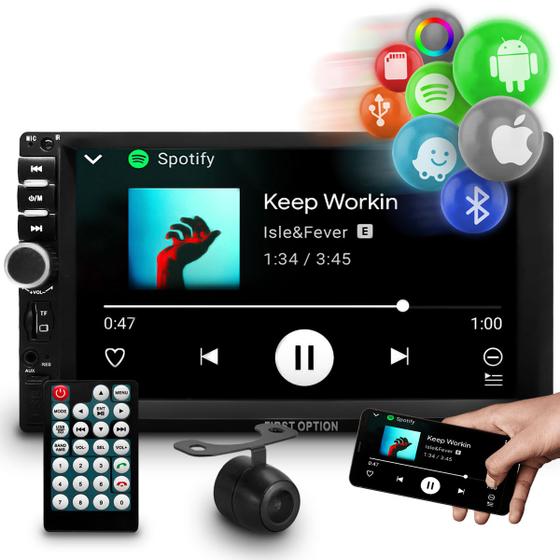 Central Multimidia Automotiva rádio som pra carro 2 din espelhamento ...