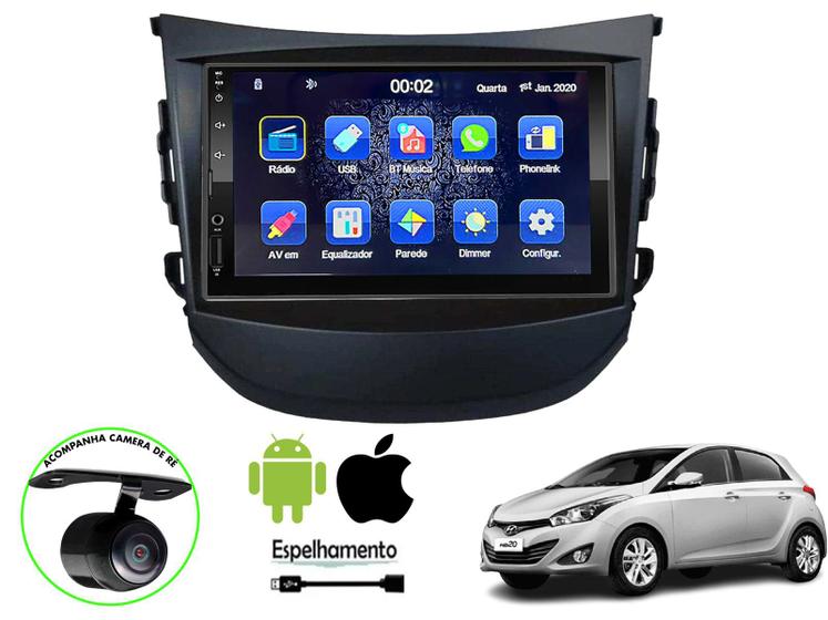 Central Multimidia Automotivo Hb20 Mp5 2 Din 7 Pol Universal Espelhamento Celular - Tay Tech ...