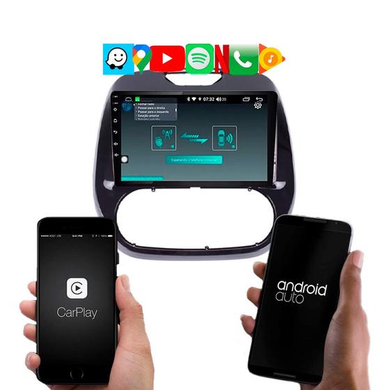 Central Multimidia Captur 2017 2018 2019 2020 2021 2022 9 polegadas Renault Carplay Android Auto ...