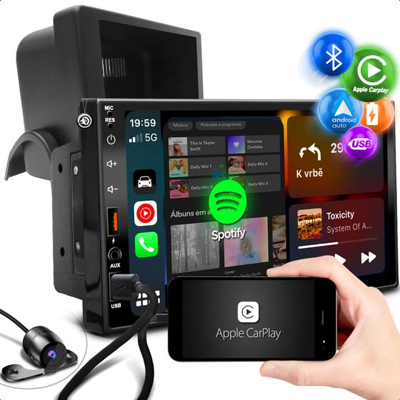 Central Multimidia Carplay Android Auto + Moldura Fiat Uno Mille Fiorino + Câmera - MP5 COMBAT ...