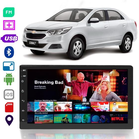 Central Multimídia Chevrolet Cobalt 2011 a 2020 7 Polegadas Android e iOS Aplicativos Bluetooth ...