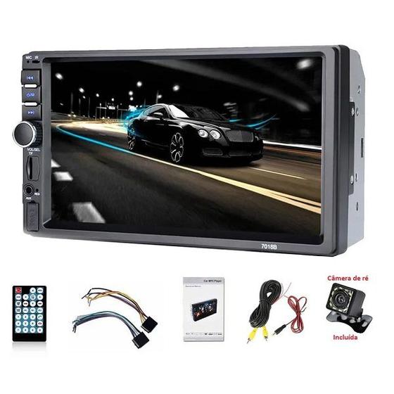 Central Multimídia Com Câmera de Ré 7 Polegadas 2din Espelha o Celular ...
