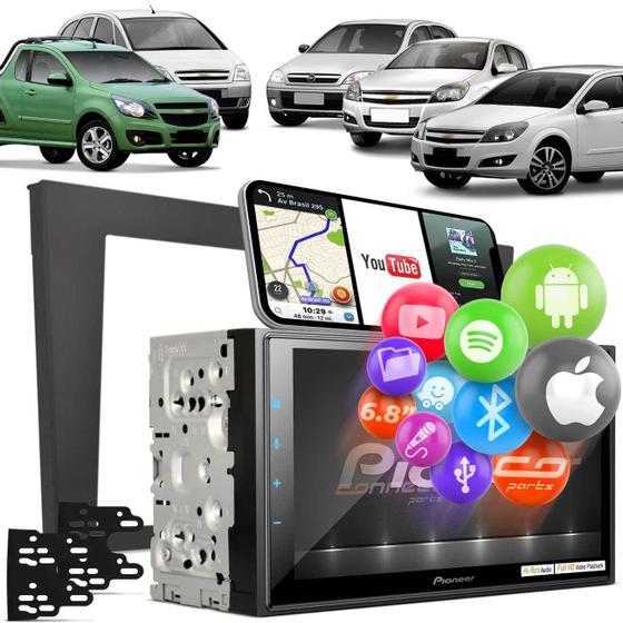 Central Multimídia Corsa Montana Vectra Pioneer DMH-Z6380TV 2Din TV BT ...