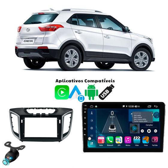 Central Multimidia Creta 2016 2017 2018 2019 2020 2021 9 polegadas Hyundai Android Auto Carplay ...