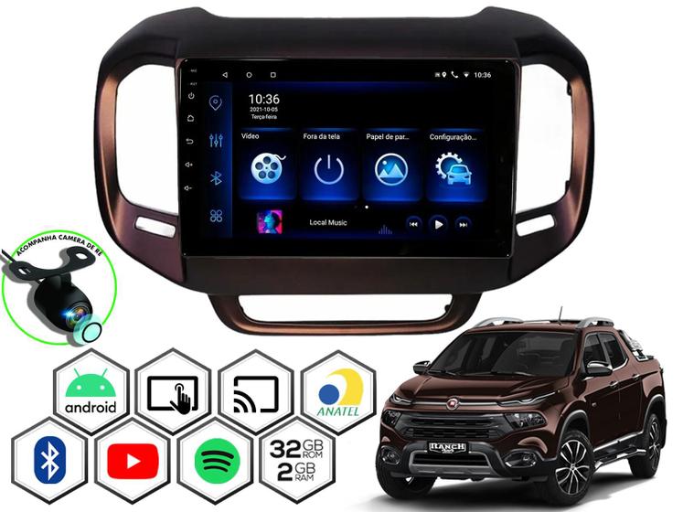 Central Multimidia Fiat Toro 2019 9 Polegadas Com Moldura e Câmera - Poliparts - Central ...