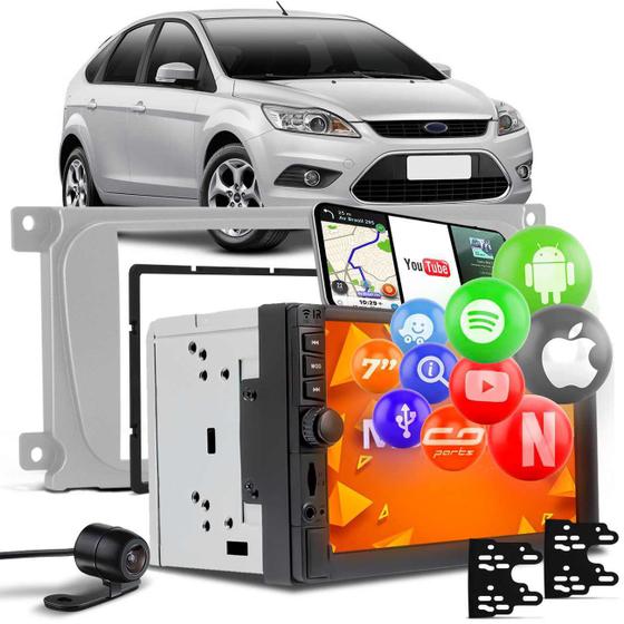 Central Multimídia Focus Sedan Hatch Multilaser Evolve GP345 Prata TV BT Espelhamento + Câmera ...