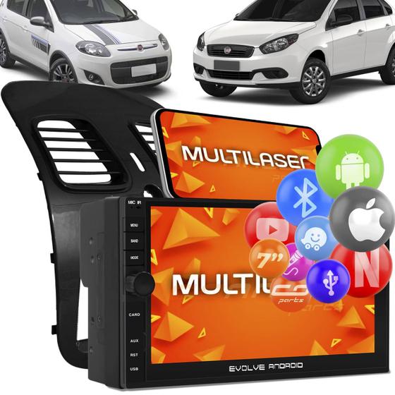 Central Multimídia Gran Siena Multilaser Evolve Infinity MP5 2din Espelha Android iOS Black ...
