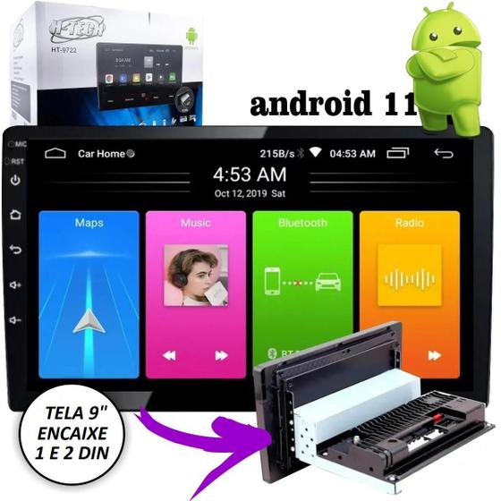 Central Multimidia H-tech Ht-9722 9pol 1din 2din Android 11 - Central Multimídia para Carro ...