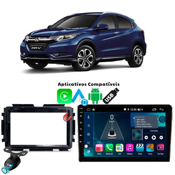 Central Multimidia HRV 2016 2017 2018 2019 2020 2021 Android Auto Carplay 9 polegadas Honda ...