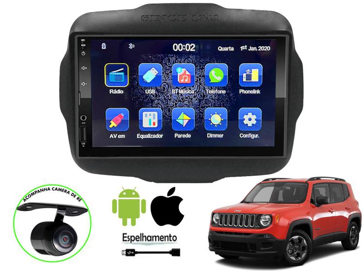 Central Multimidia Jeep Renegade Mp5 Android Auto Usb Bluetooth 7 Pol - Tay Tech - Central ...